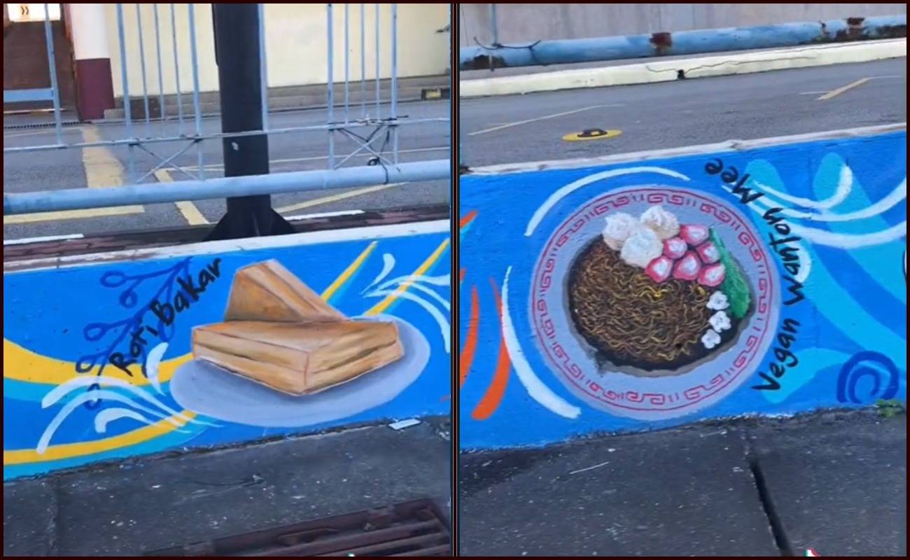 ‘Makanan Melekat’ Sepanjang Dinding Tepi Jalan Raya, Ramai Teruja ...
