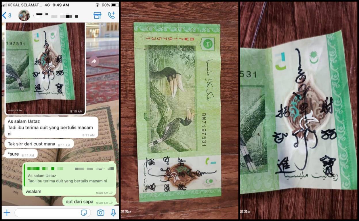 Jangan Cepat Percaya! Tulisan Cina Pada Wang Kertas Disangka Mantera ...